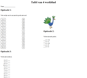 Table de 4 multiplication - tablesdemultiplication.fr