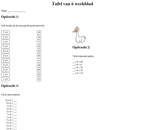 Table de 6 multiplication - tablesdemultiplication.fr